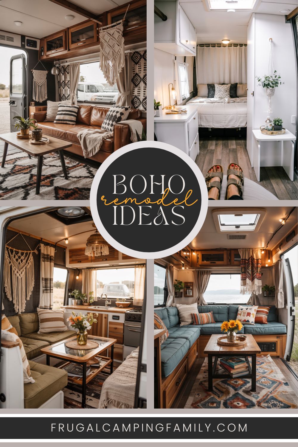 Boho Camper Interior Remodel Inspiration - Frugal Camping Family
